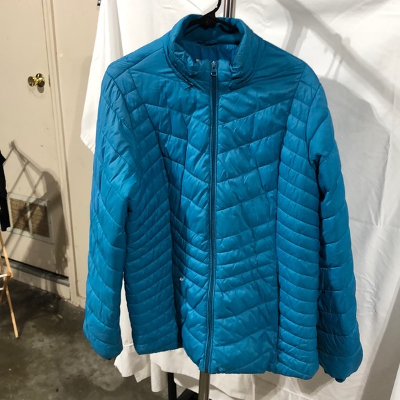 Xersion | Jackets & Coats | Bright Turquoise Puffer Jacket | Poshmark